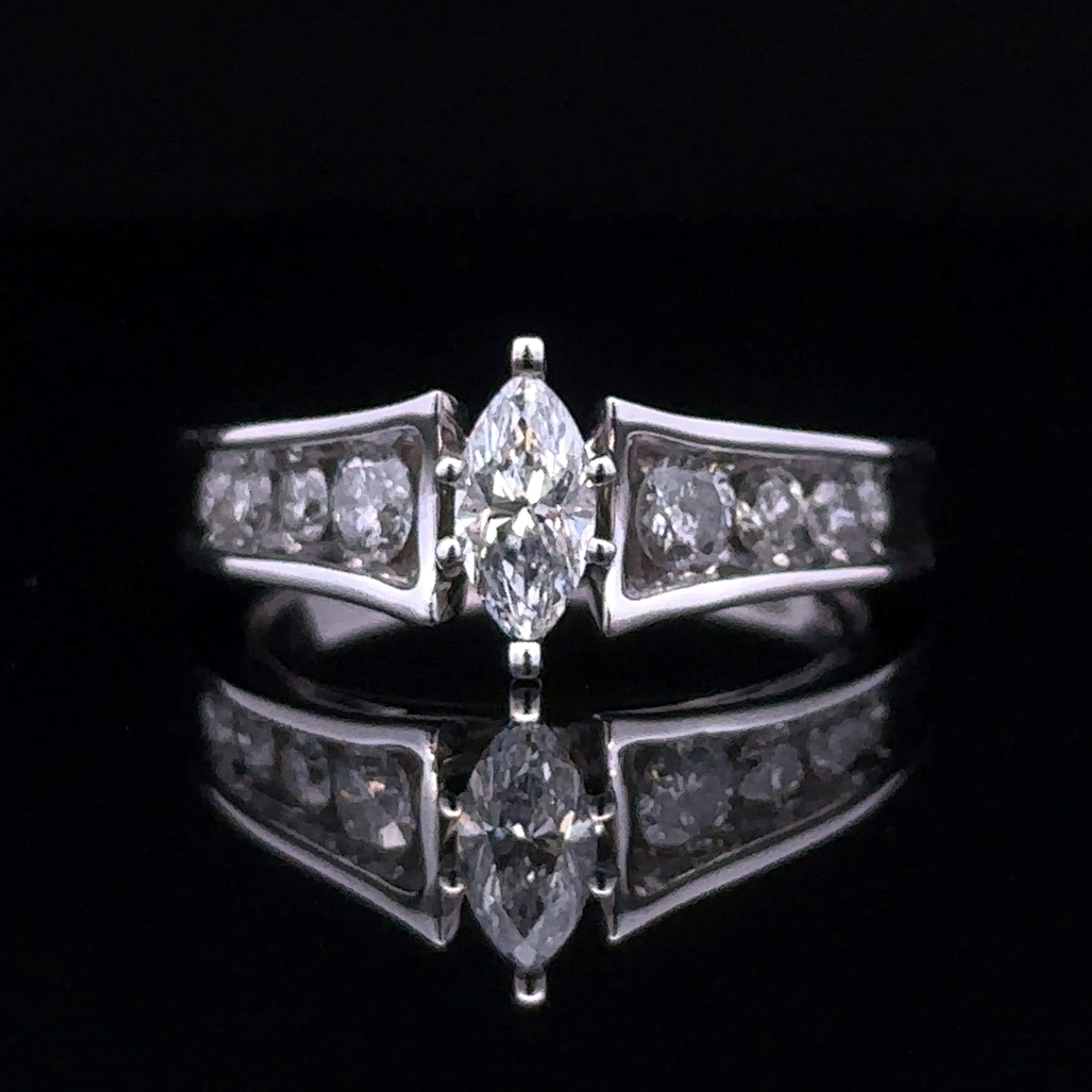 Adeline Ring – Marquise & Side Diamonds | Veleska Jewelry
