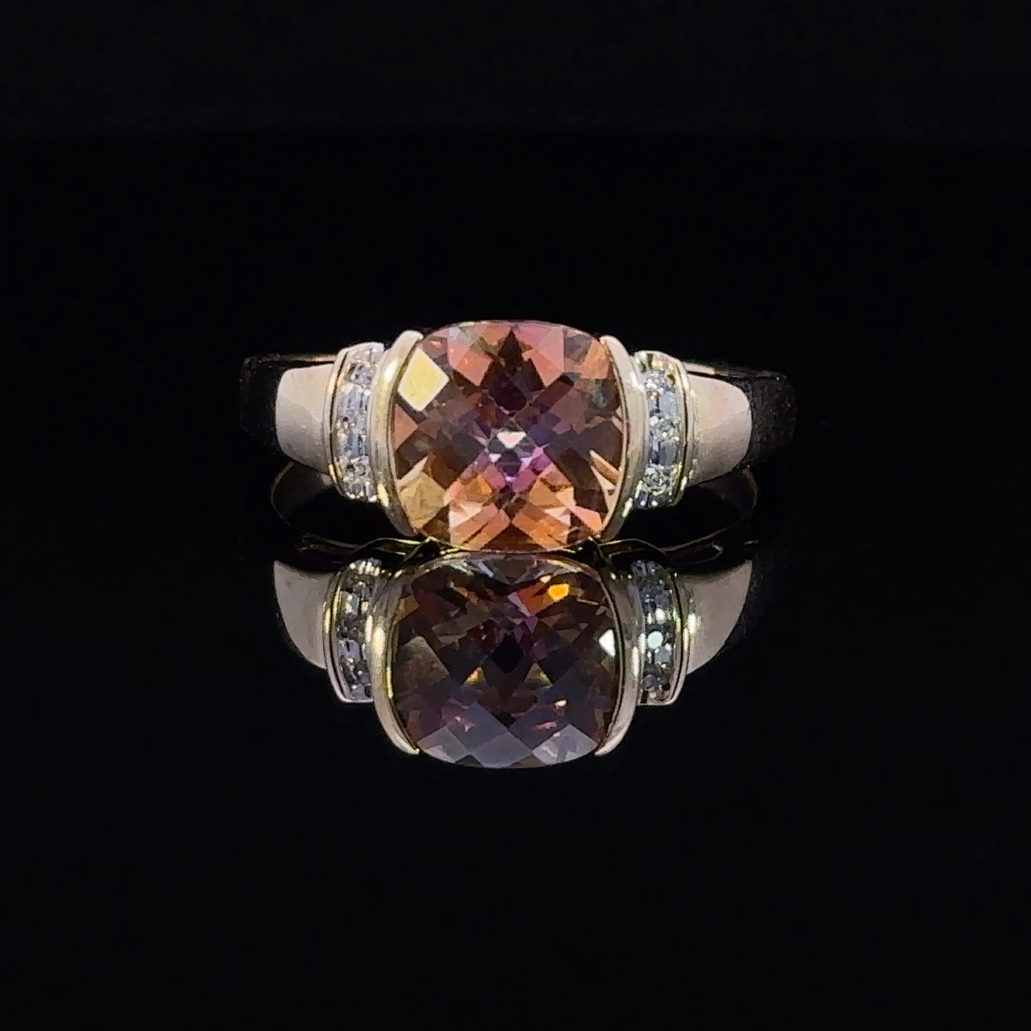 Ellie Ring - 10K Yellow Gold with Sunrise Topaz and Diamonds | Veleska ...