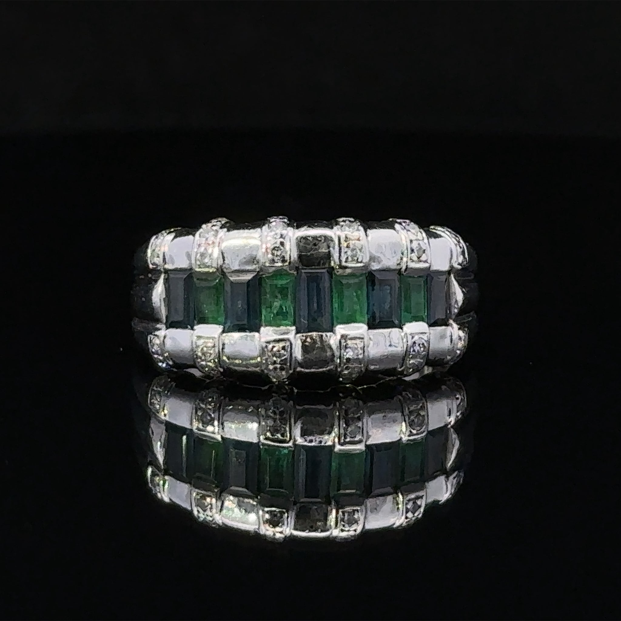 Myra Ring – Sapphires, Emeralds & Diamonds | Veleska Jewelry