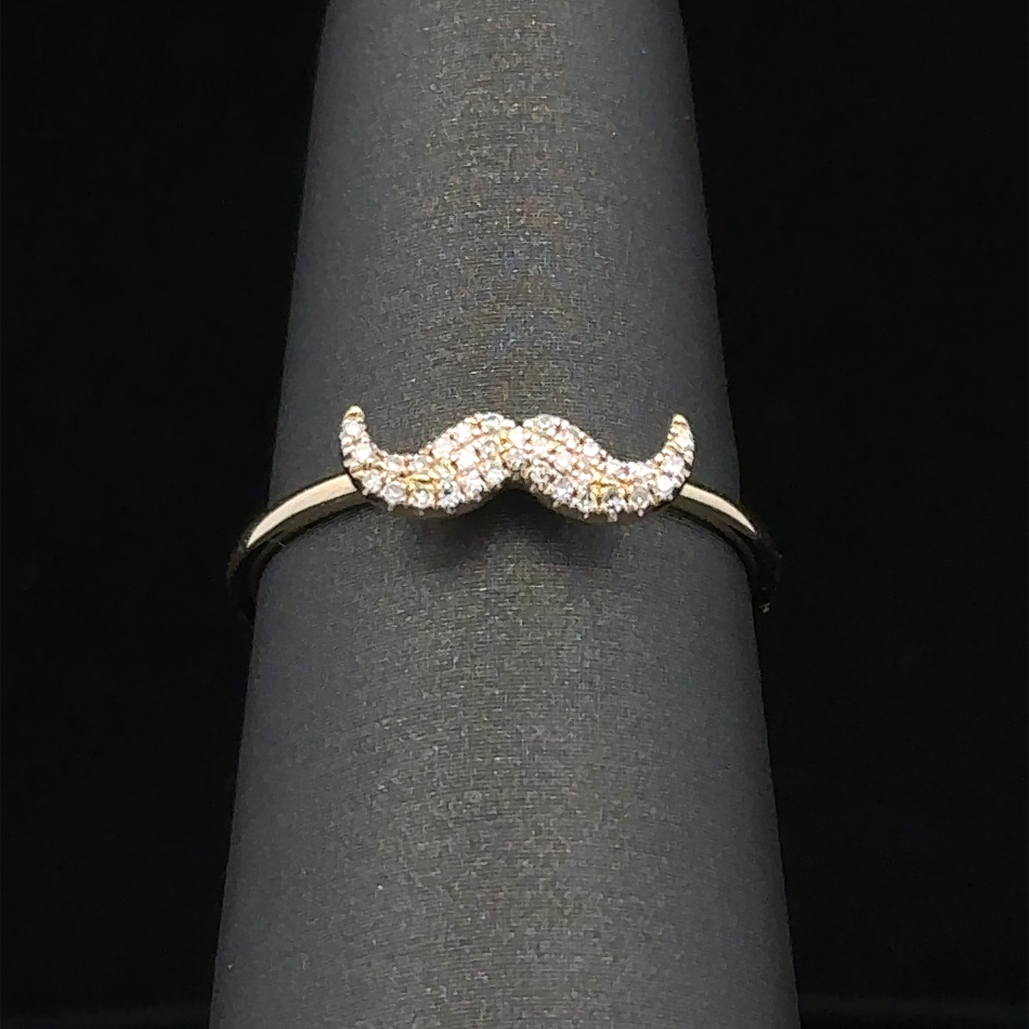 Fabio 14K Yellow Gold Mustache Fashion Ring