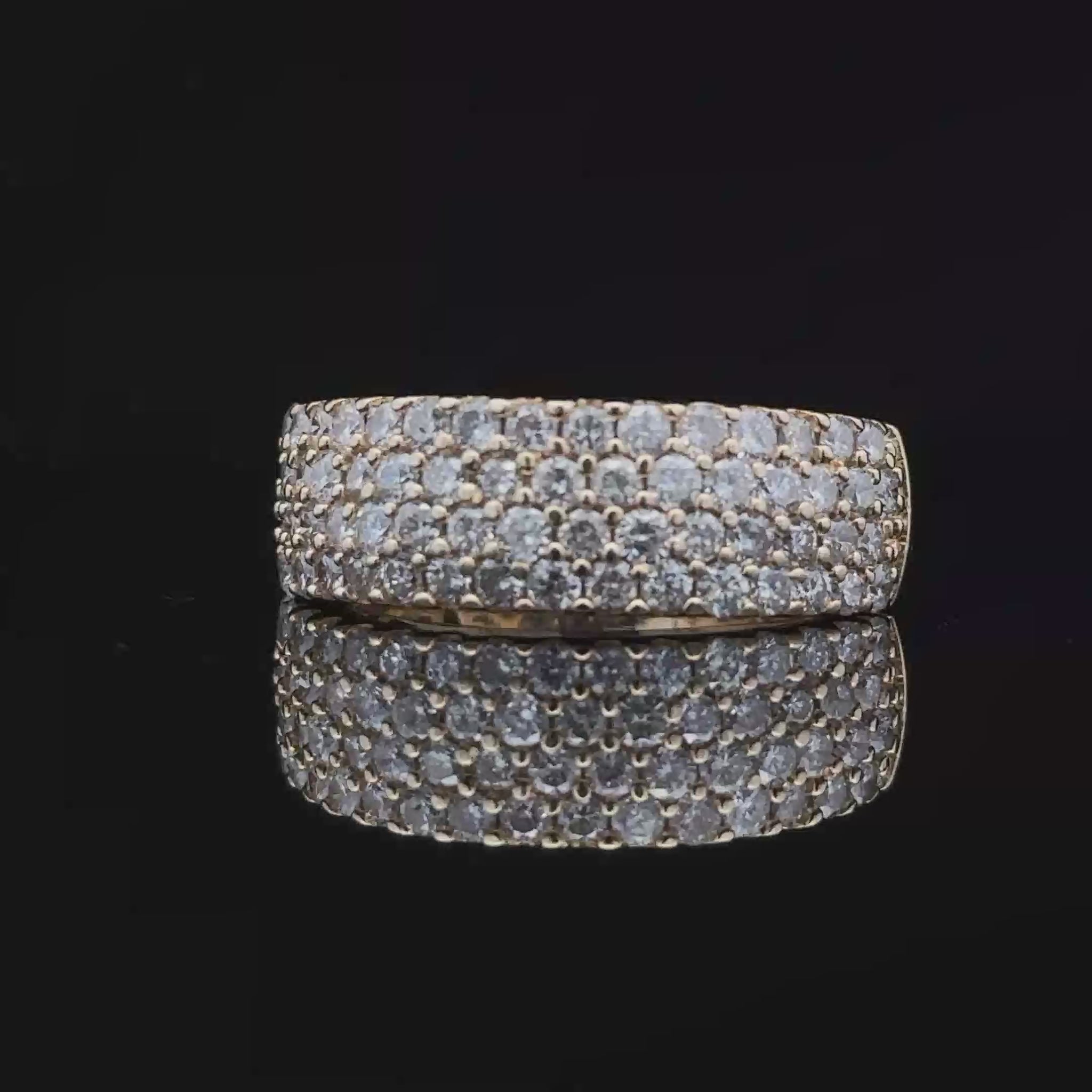 Gemma Ring 14KY 4 Row Multi Diamond Ring