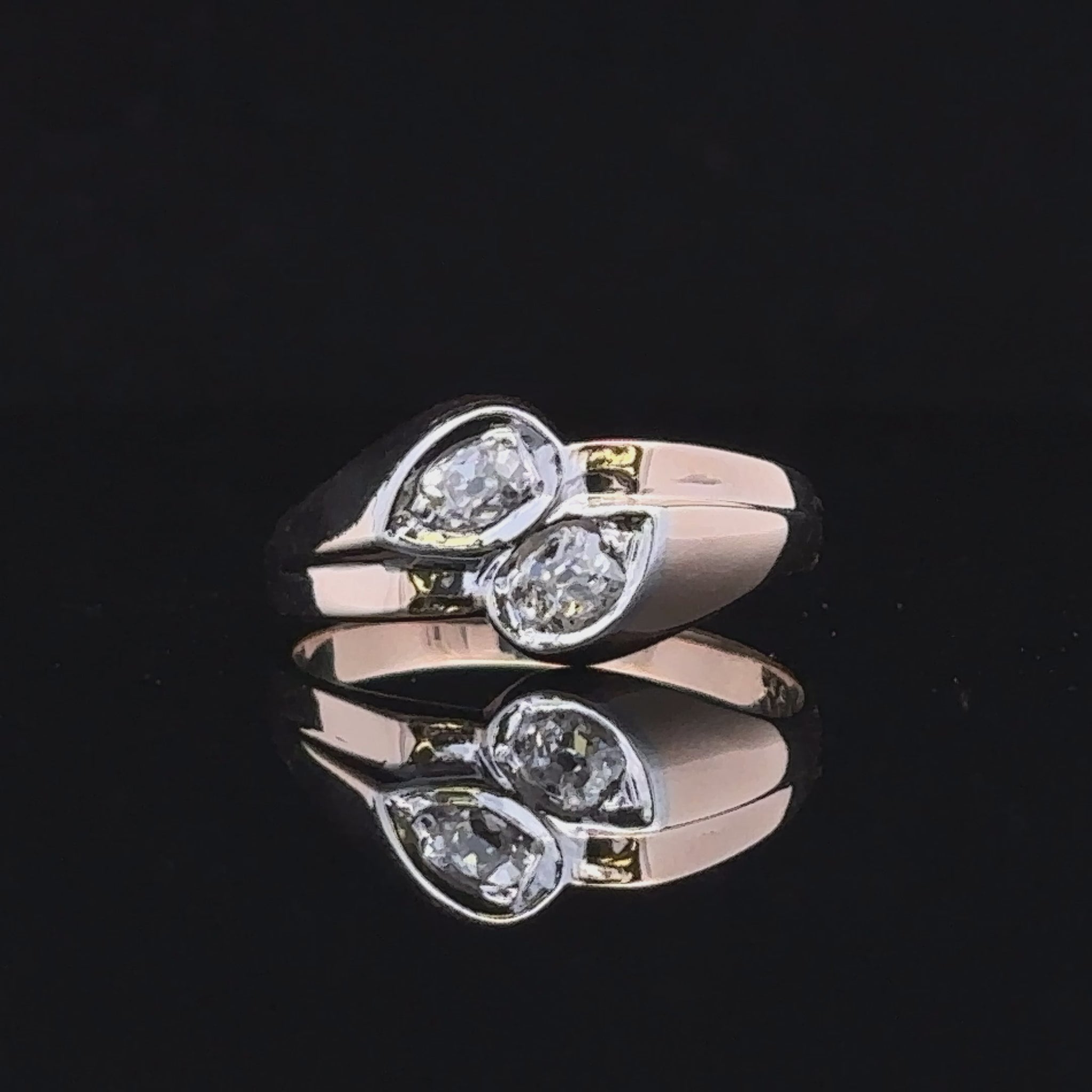 Catherine Ring - Two-Tone 14K Gold Fashion Ring with 0.15ct Diamonds